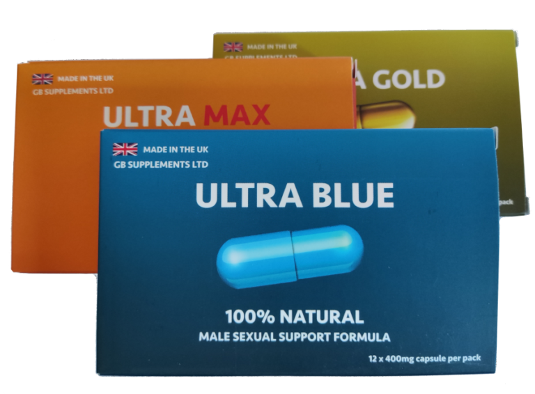 Male Health Support Capsules - Ultra Blue, Max and Gold